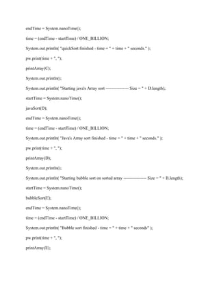 please help finish sorting methods- import java-util-Arrays- import ja.pdf