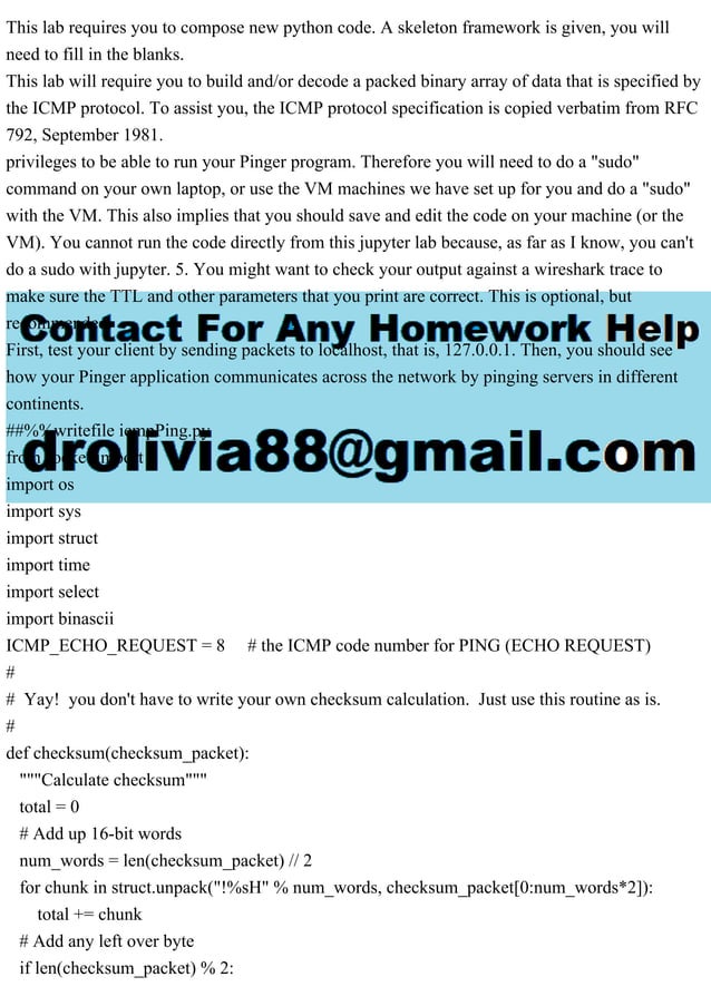 Please Help With The Below 3 Questions The Python Script Is At Thepdf Computer Networking