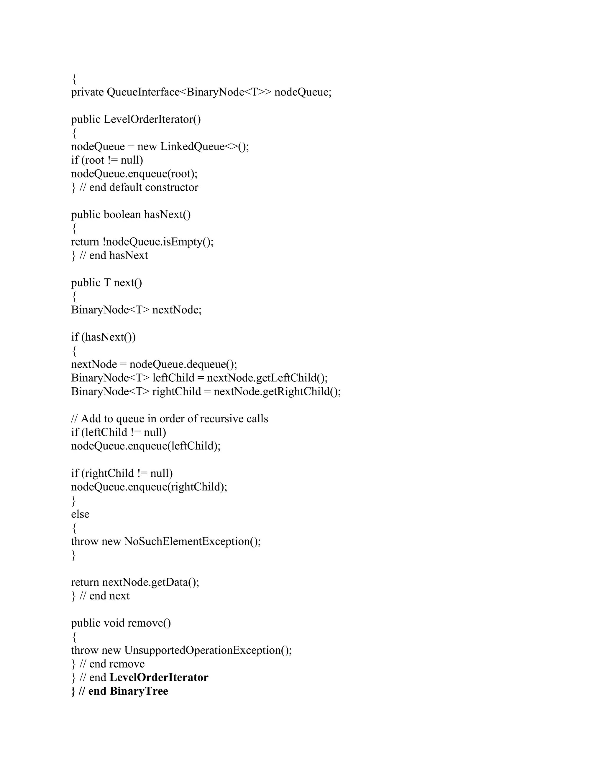 Please Help Write Binarytree Java Thank You Create A Class Binarytrpdf 