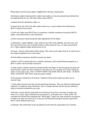 Please help write the Caesar cipher- It must follow the these requirem.pdf