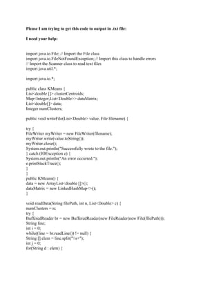 Please I am trying to get this code to output in -txt file- I need you.pdf