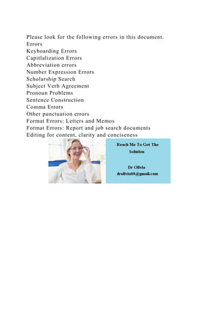 Please look for the following errors in this document.ErrorsKeyb.docx