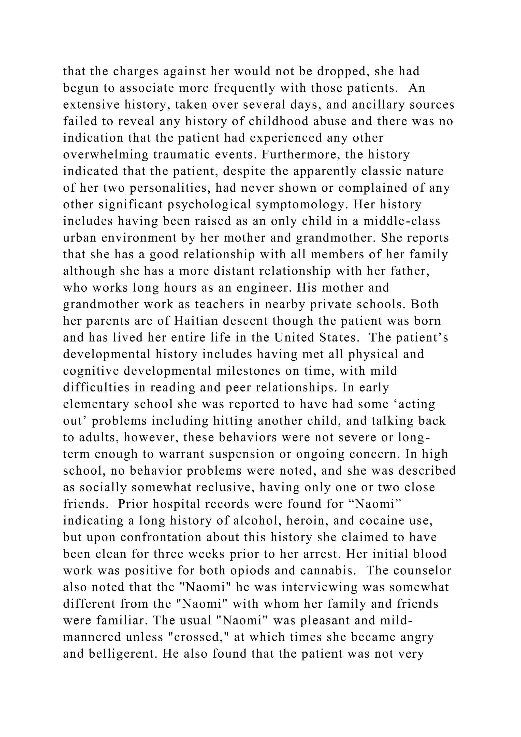 Please note that the following vignettes represent samples of the ty ...