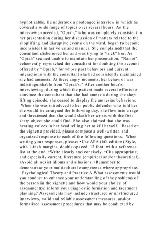 Please note that the following vignettes represent samples of the ty ...