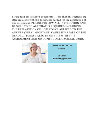 Please read all attached documents .. This ILab instructions are at.docx | Education