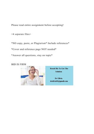 Please read entire assignment before accepting!4 separa | PDF | Free ...