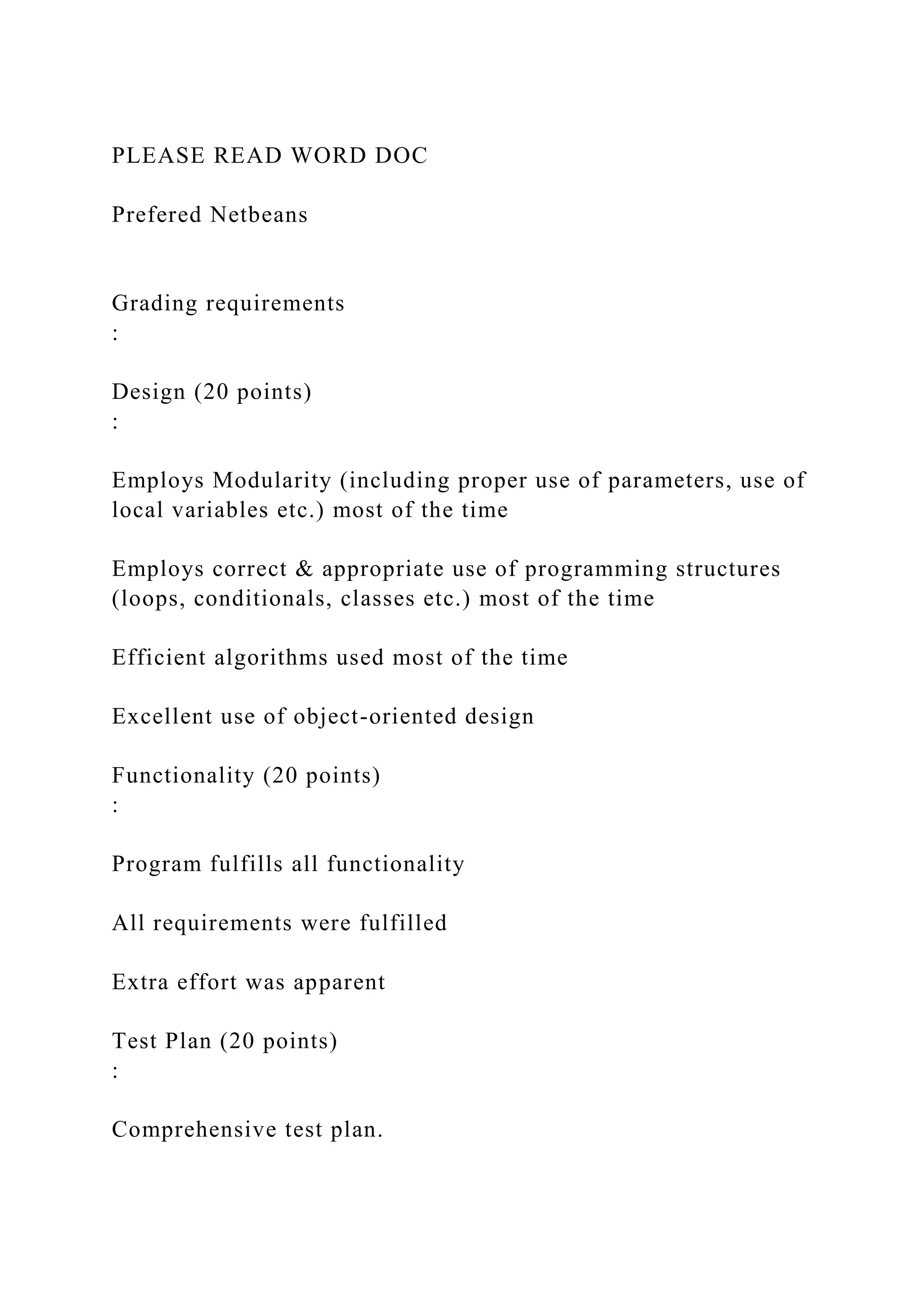 PLEASE READ WORD DOCPrefered NetbeansGrading requirements.docx
