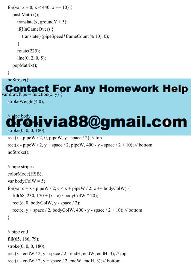 Please recreate a simple game of flappy birds using two classes and .pdf