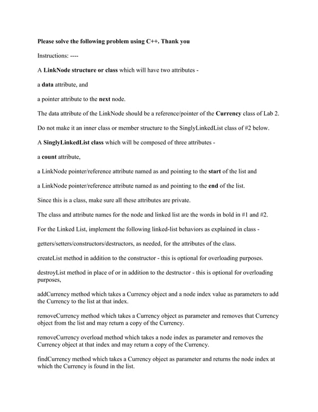 Please solve the following problem using C++- Thank you Instructions-.docx