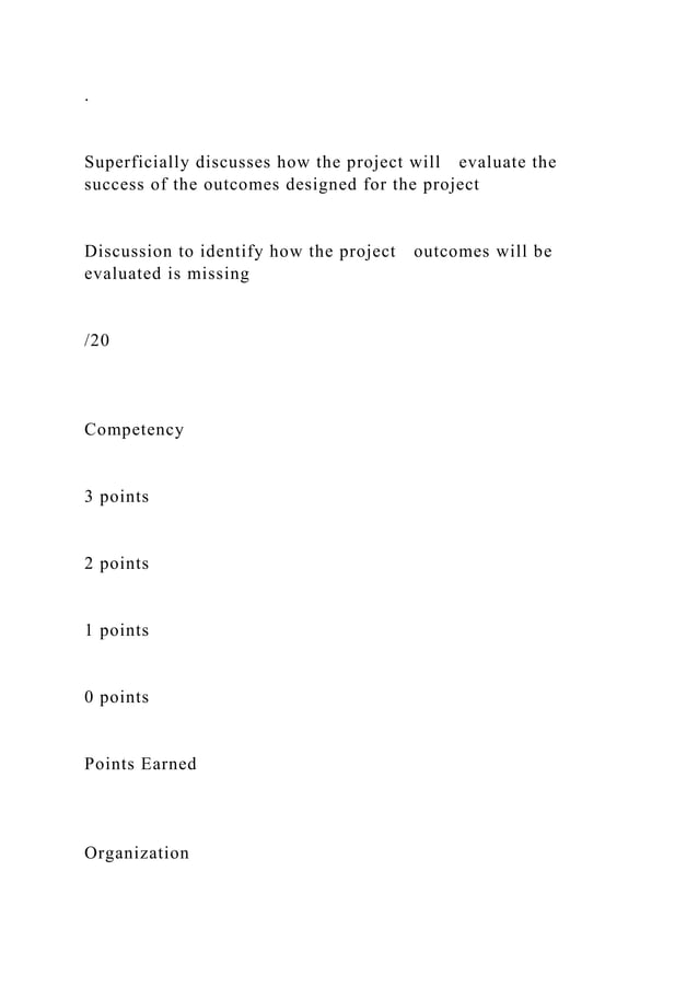 Please use the grading rubric to create an outline. Each section.docx