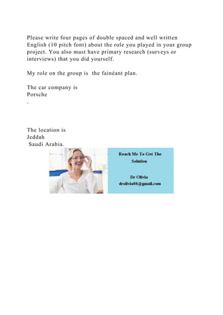 Please write four pages of double spaced and well written English (1.docx