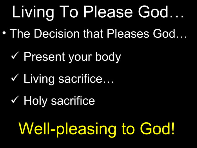 Pleasing god 2 | PPT