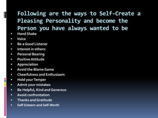 Pleasing personality... | PPTX