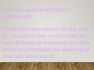Pleats - Types and purpose. | PDF