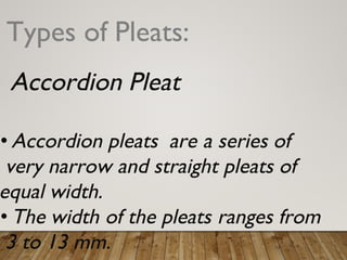 Pleats - Types and purpose. | PDF