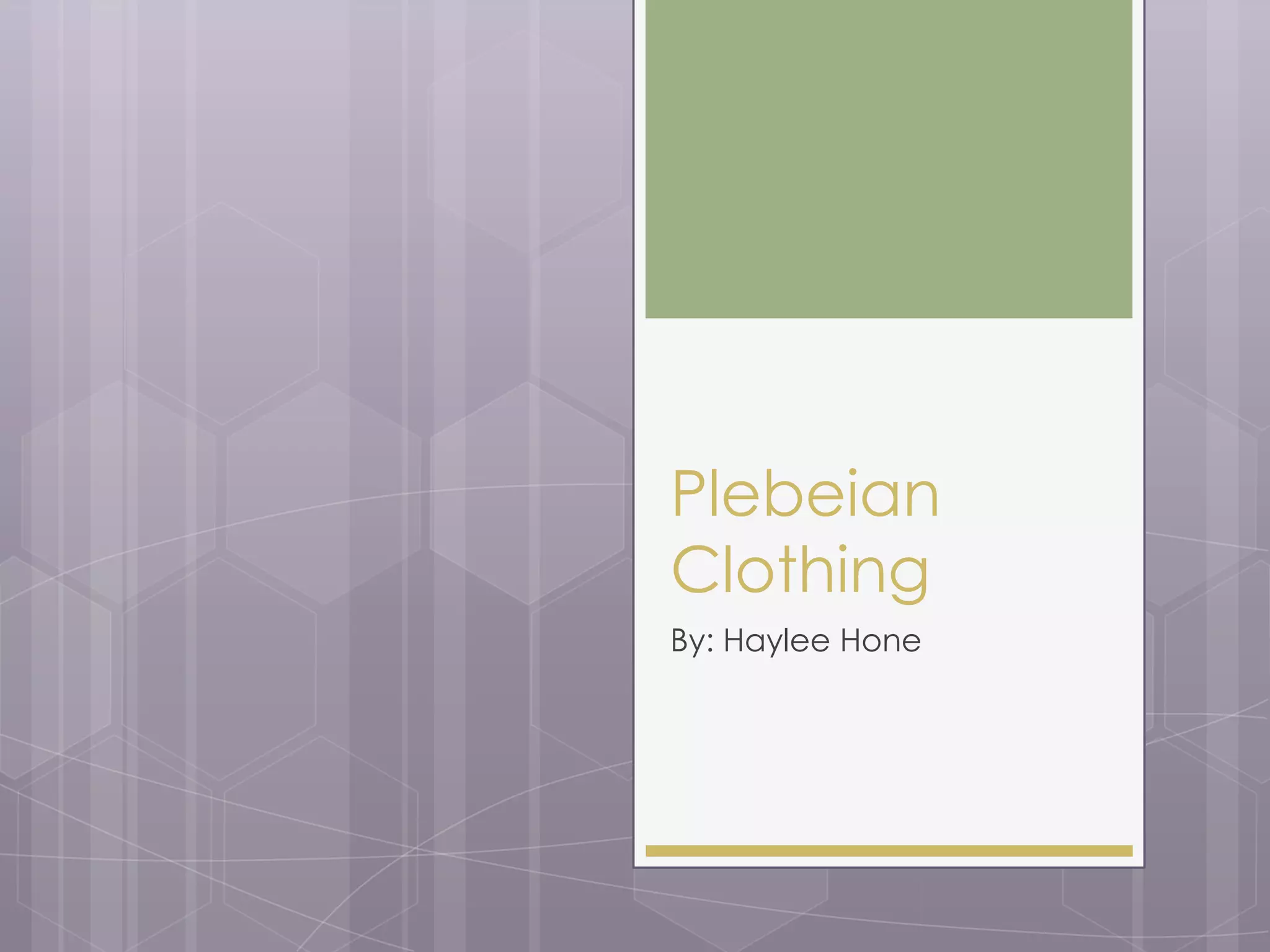 Plebeian clothing project | PPTX