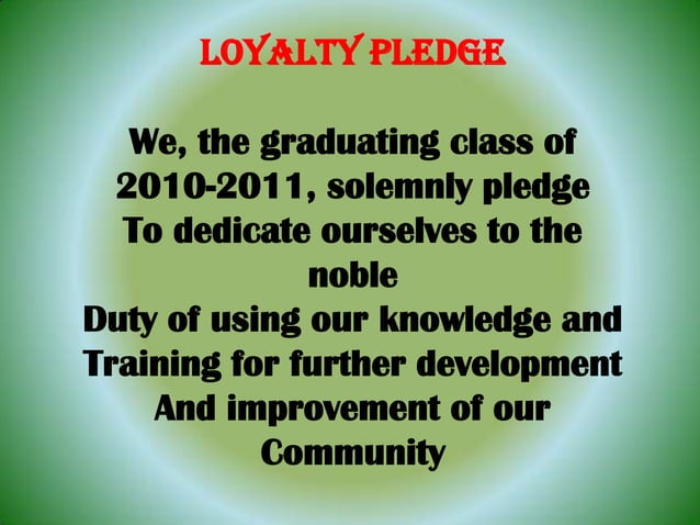 Pledge | PPTX | Graduation | Personal Celebrations & Life Events
