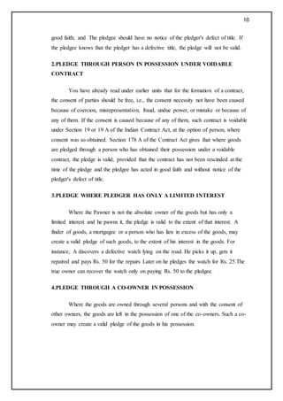 Report on the Pledge in Legal aspects of business | DOCX