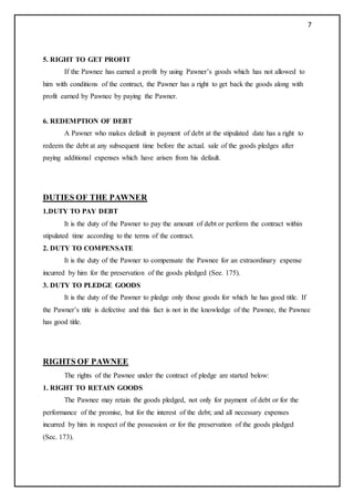 Report on the Pledge in Legal aspects of business | DOCX