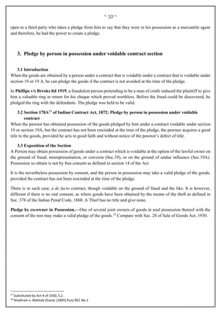 Pledgement of goods | PDF