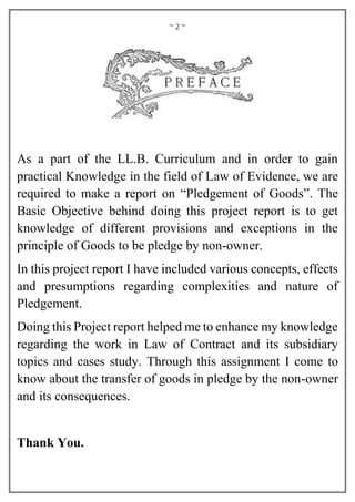 Pledgement of goods | PDF