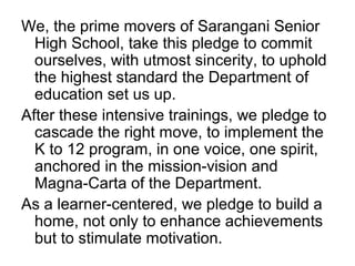 Pledge of comitment | PPT
