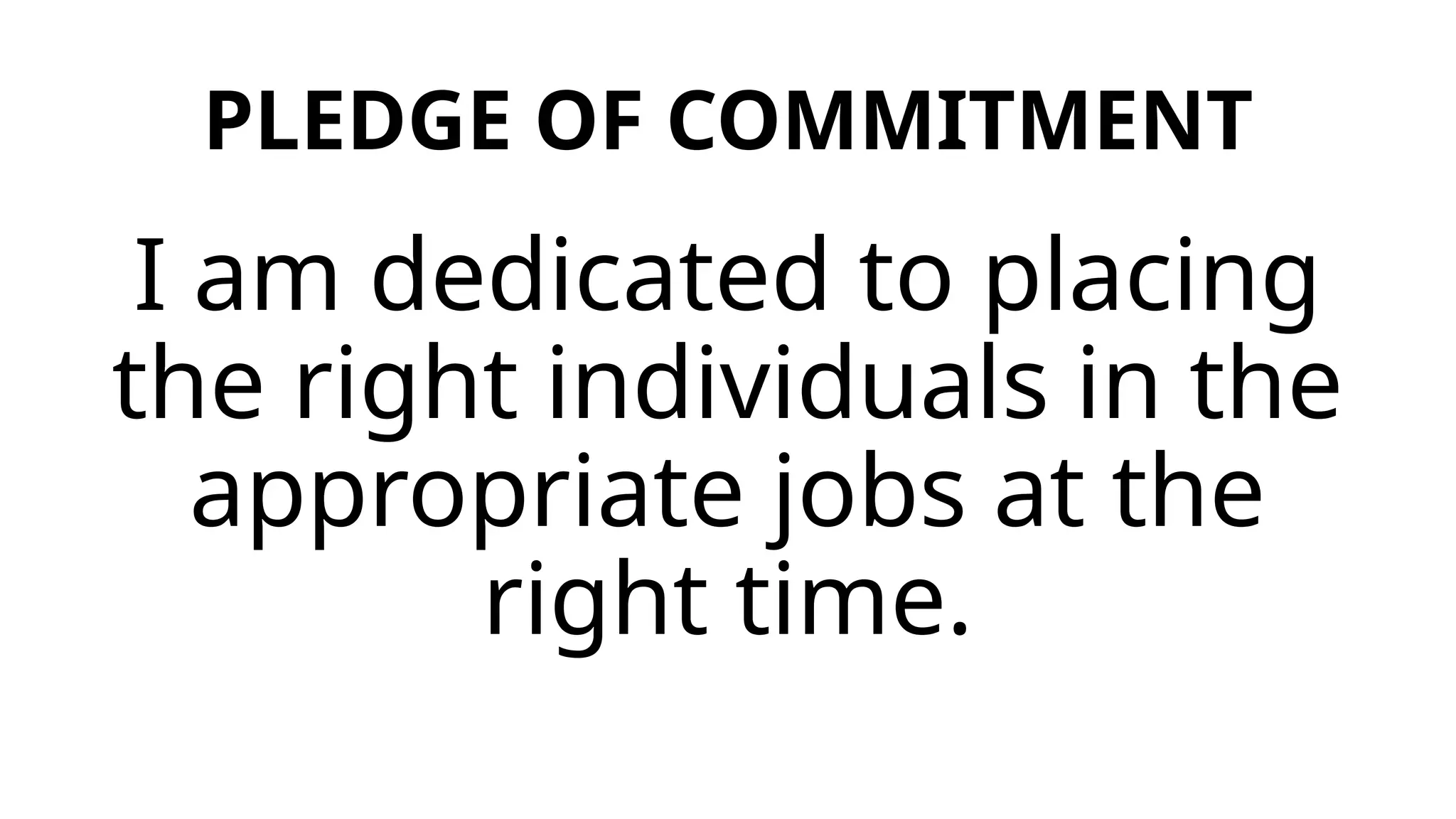 PLEDGE OF COMMITMENT for APPLICATION OF EDUCATION & L&d | PPTX