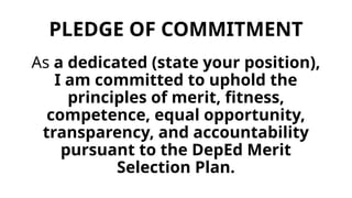 PLEDGE OF COMMITMENT for APPLICATION OF EDUCATION & L&d | PPTX