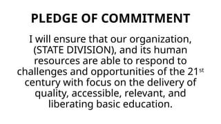 PLEDGE OF COMMITMENT for APPLICATION OF EDUCATION & L&d | PPTX