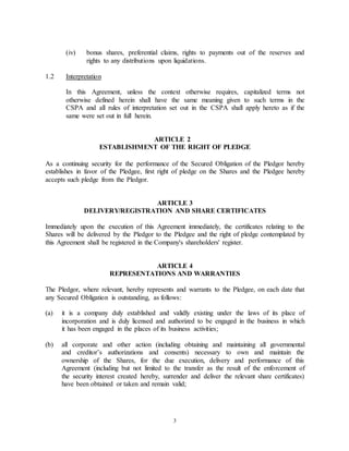 Pledge of shares draft | DOC