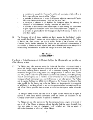 Pledge of shares draft | DOC
