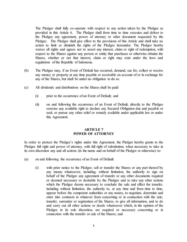 Pledge of shares draft | DOC