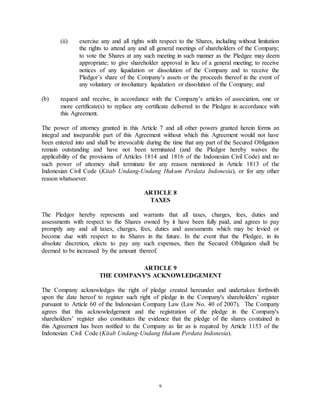 Pledge of shares draft | DOC