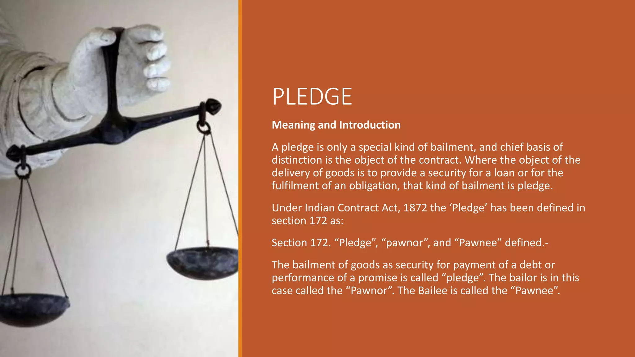 Pledge in Legal Aspects of Business | PPTX
