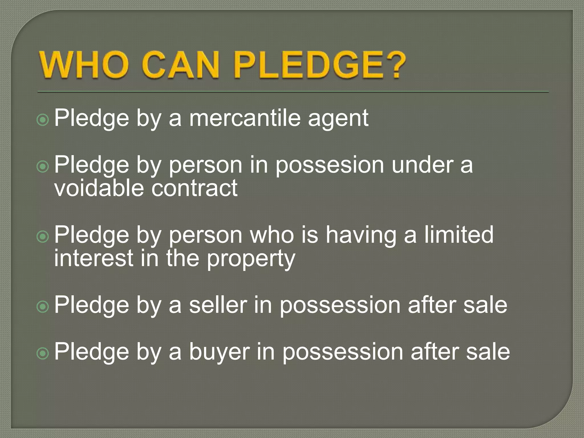 PPT on the topic Pledge under ICA, 1872 | PPTX
