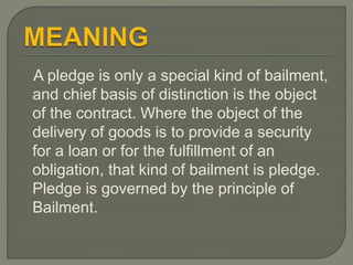 PPT on the topic Pledge under ICA, 1872 | PPTX