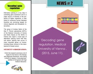 Splicing / Molecular Biology | PPTX | Genetics | Science