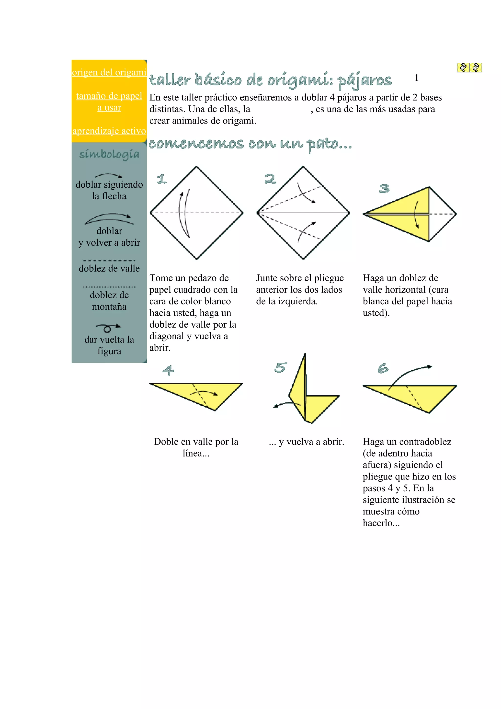 taller de plegado de papel (técnica de origami) | DOC