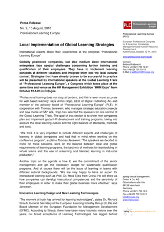 Local Implementation of Global Learning Strategies | PDF