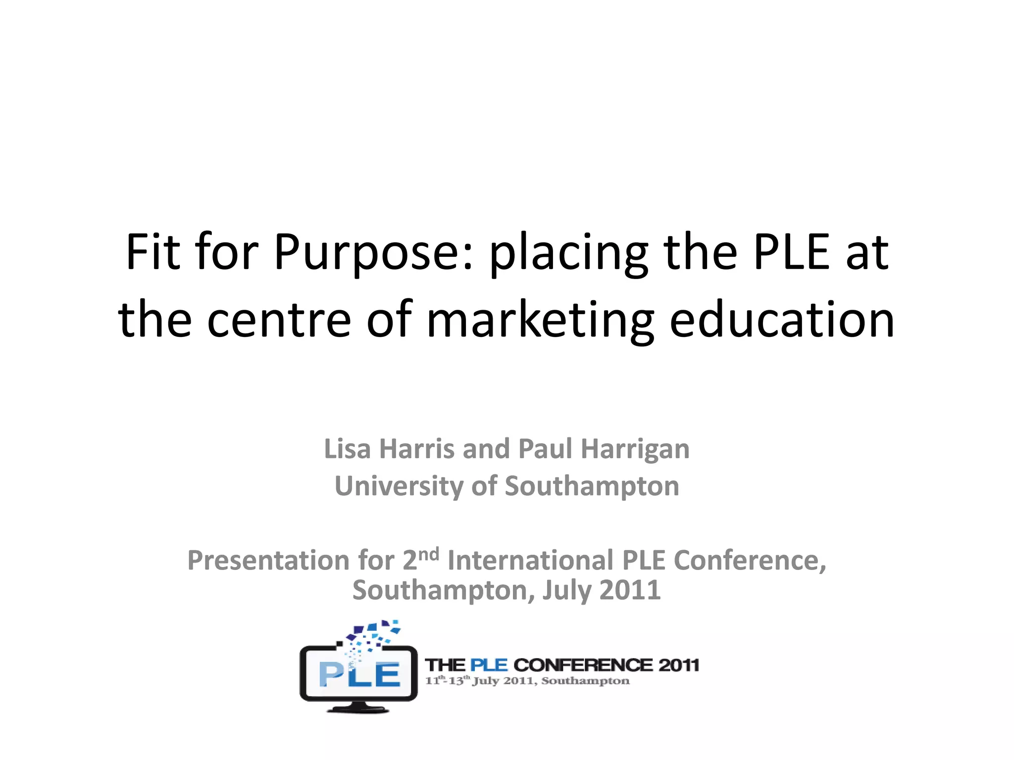 PLE in marketing | PPTX | Education industry | Industries
