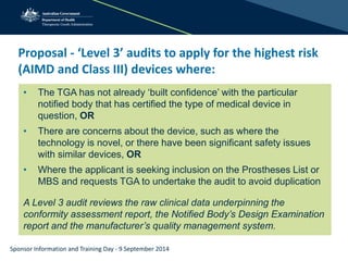 Role of TGA Plenary session Sponsor Information and Training day | PPT