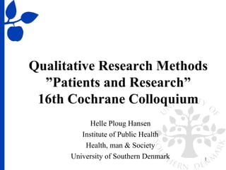 Qualitative research methods | PDF