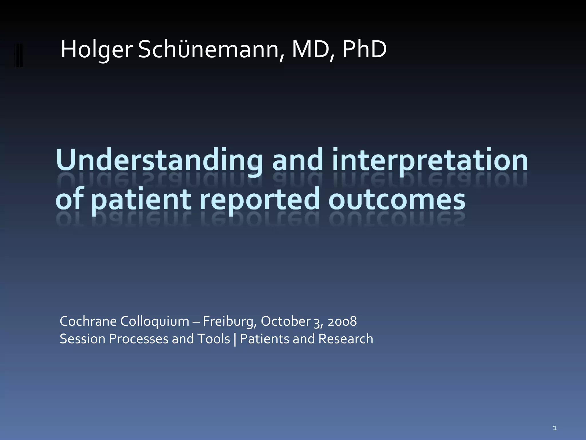 Understanding and interpretation of patient reported outcomes | PDF