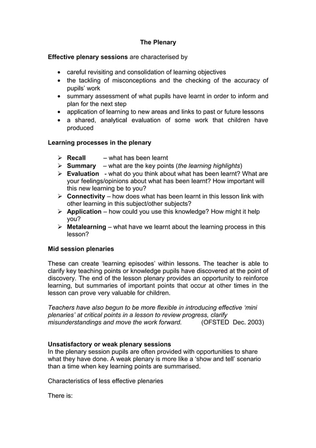 Plenary+sessions | DOC | Educational Assessment | Education