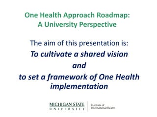 One Health Approach Roadmap: A University Perspective | PDF