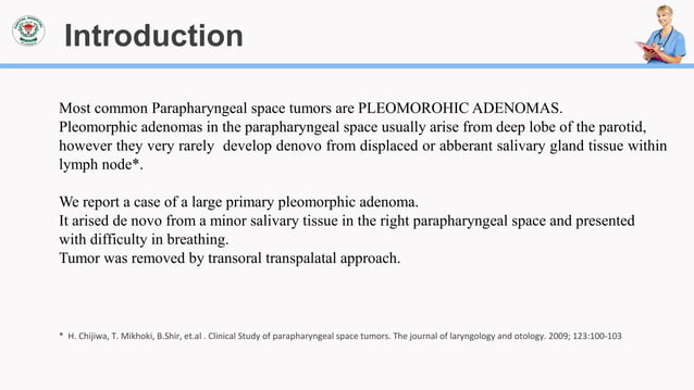 Pleomorphic adenoma of minor salivary gland revised | PPT