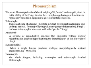 Pleomorphism and biological speciation | PPTX