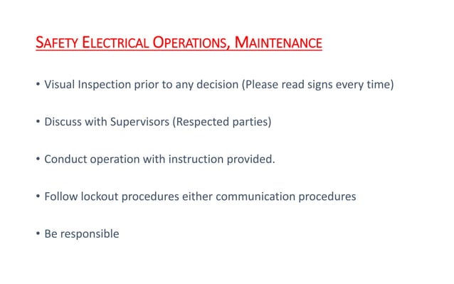 Substation Occupation Health, Safety and Maintenances | PPTX