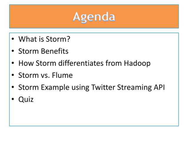 Apache Storm and twitter Streaming API integration | PPT
