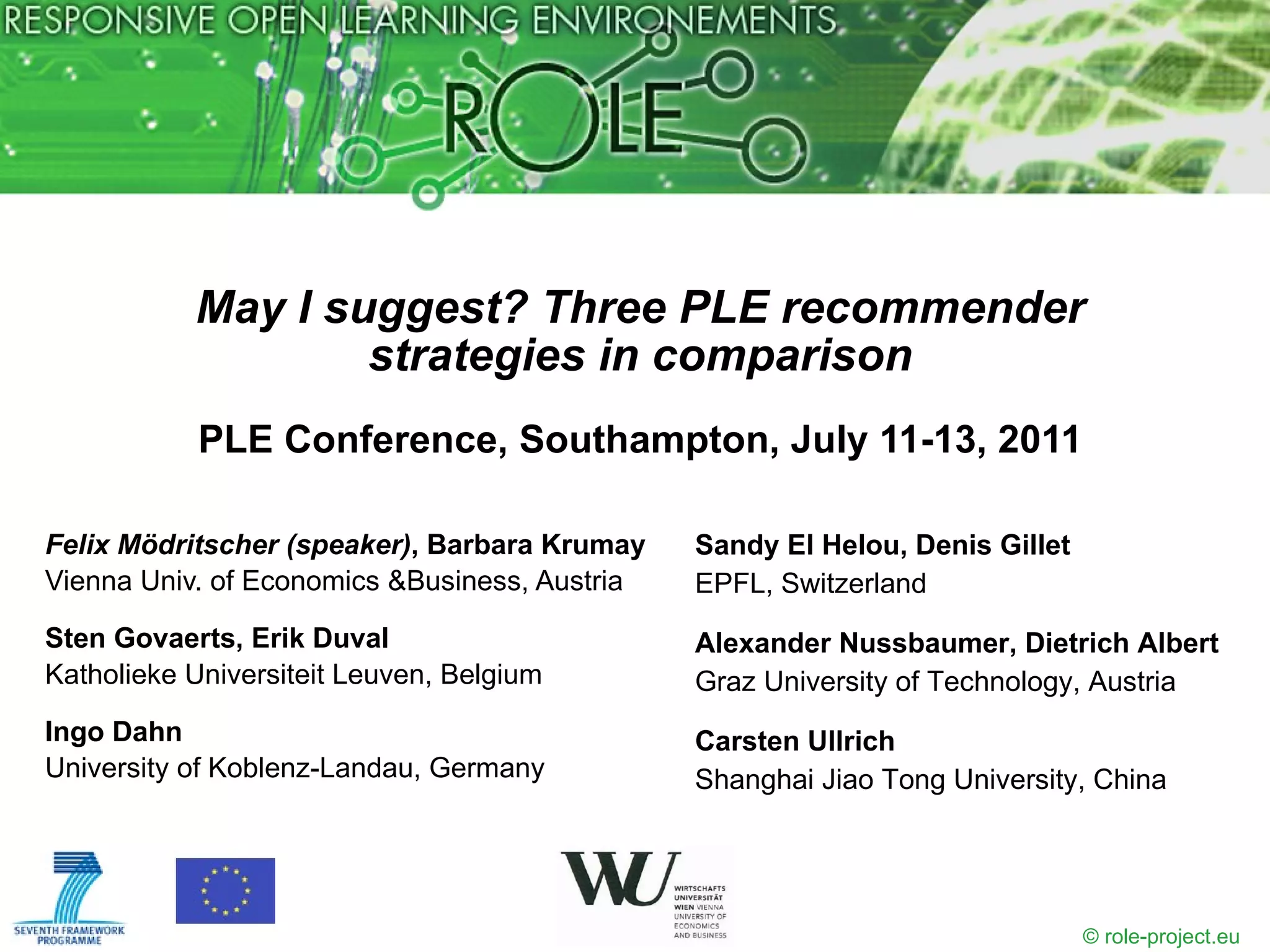PLE Recommendations | PPT